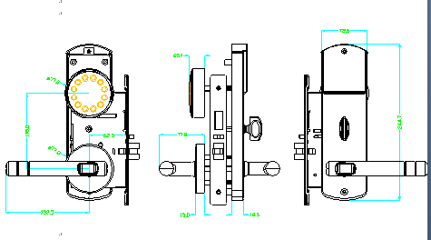INTERTEK Plated Gold Zinc Alloy Electronic Door Lock With Card / Key ...