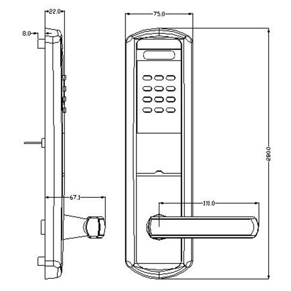 ANSI / BHMA Grade 2 Security Electronic Door Lock With Password Operated