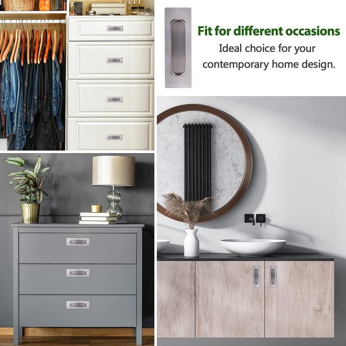 Invisible Rectangular SS304 Bypass Door Finger Pulls