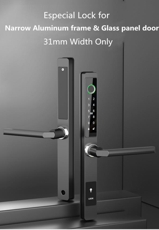 Waterproof IP65 Bluetooth Smart Lock For Al Narrow Frame Glass Door