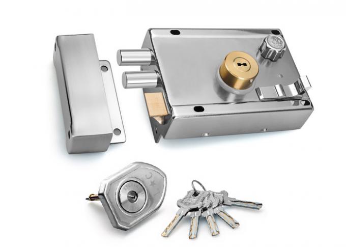 House Security Rim Lock Stainless Steel Door Lock with Two Brass ...